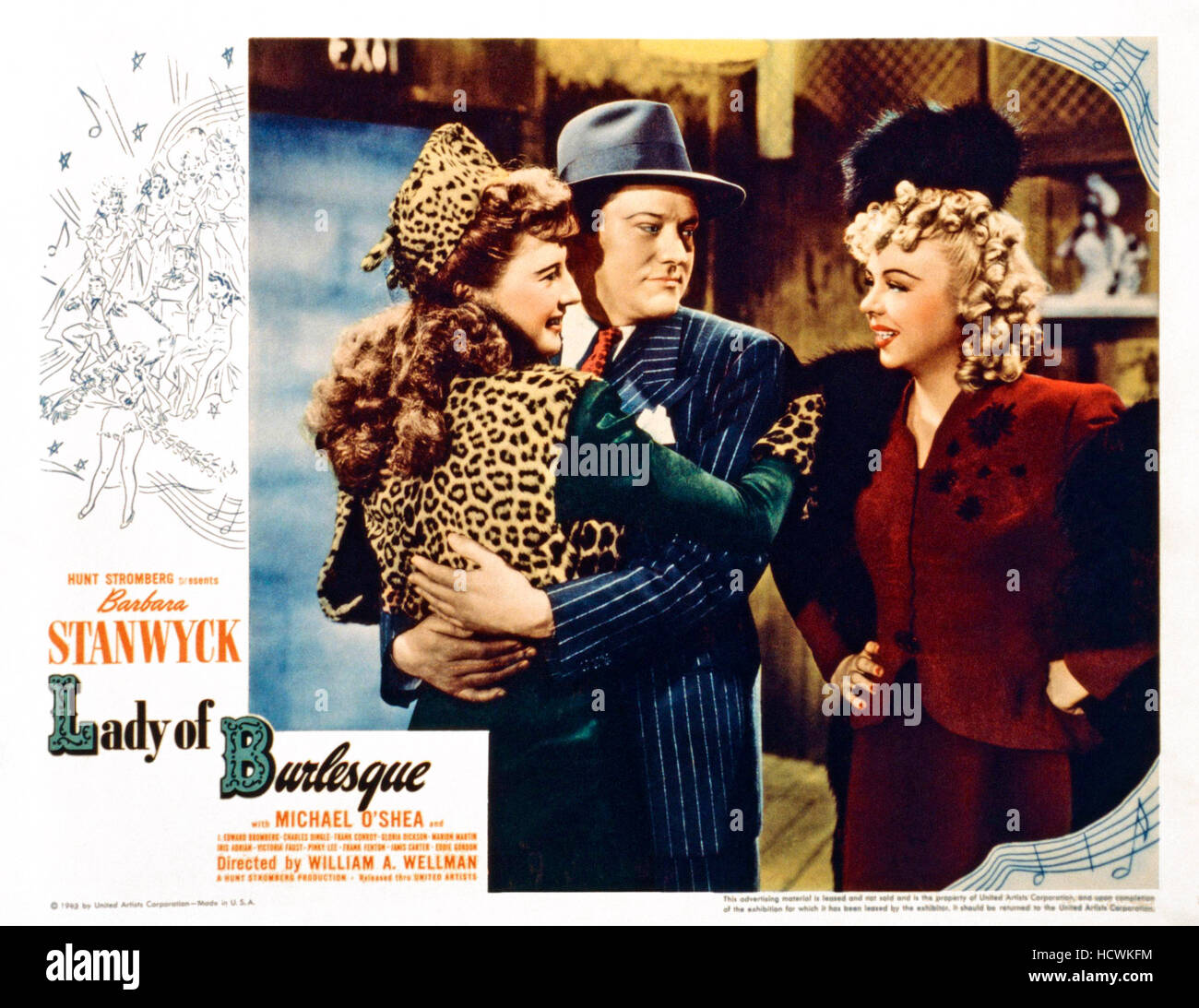 LADY OF BURLESQUE, US lobbycard, from left: Barbara Stanwyck, Michael O ...