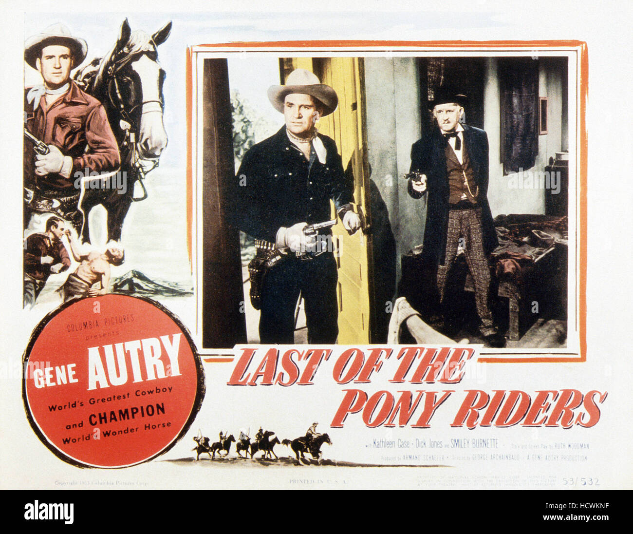 LAST OF THE PONY RIDERS, from left: Gene Autry, Arthur Space, 1953 ...
