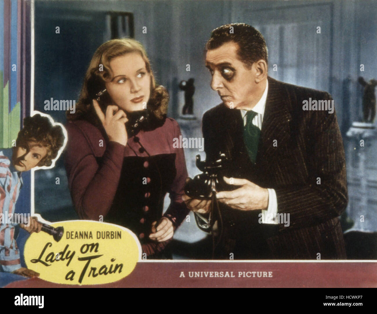 LADY ON A TRAIN, Deanna Durbin, Edward Everett Horton, 1945 Stock Photo ...