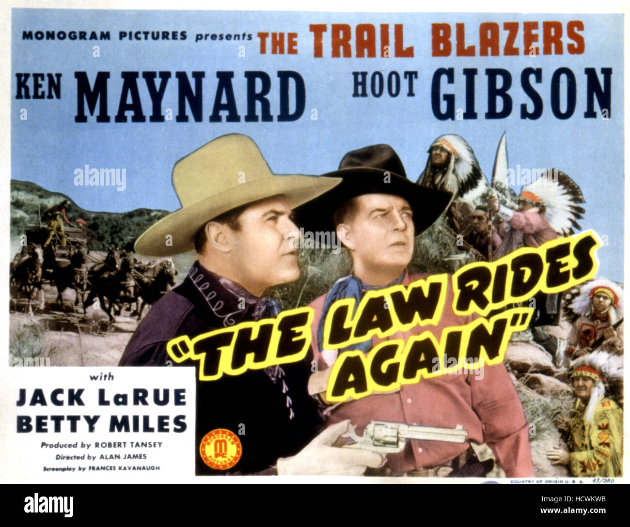 THE LAW RIDES AGAIN, Ken Maynard, Hoot Gibson, 1943 Stock Photo - Alamy