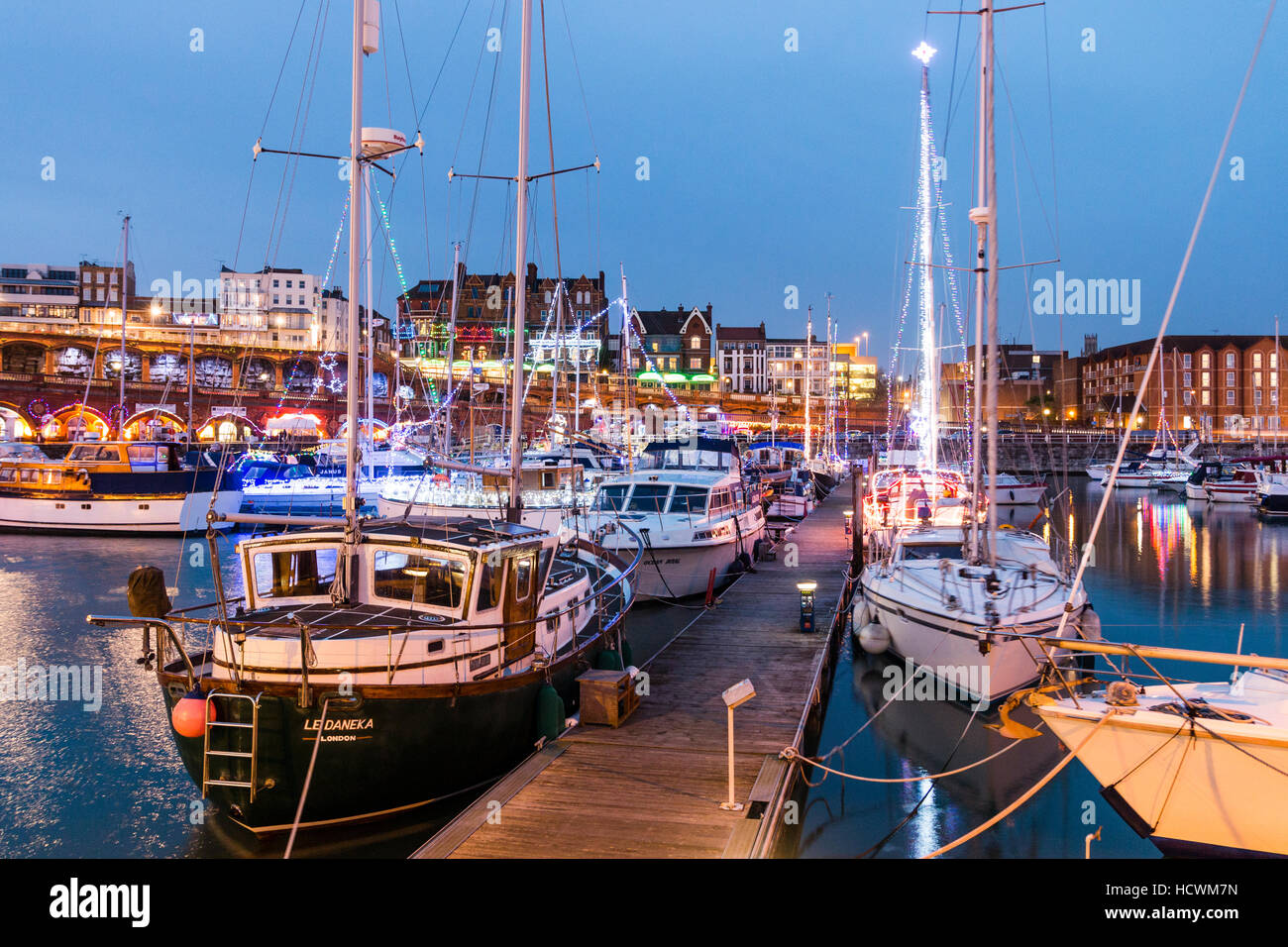 England, Ramsgate. Yachting marine in Ramsgate harbour and the seafront ...