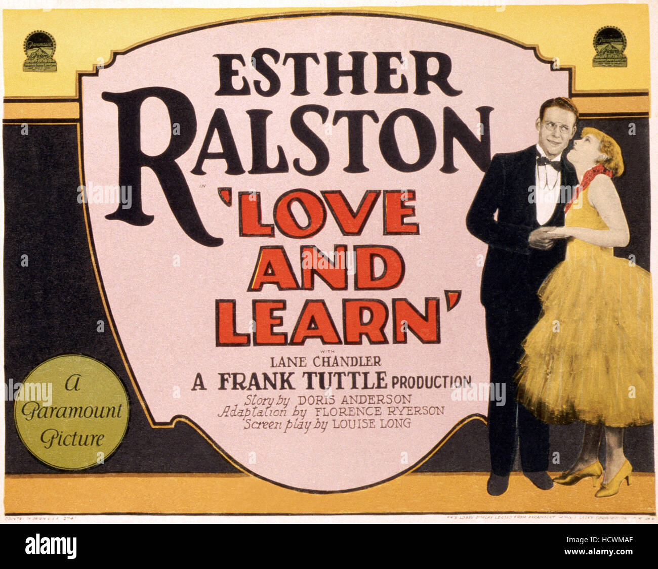 LOVE AND LEARN, from left: Lane Chandler, Esther Ralston, 1928 Stock ...