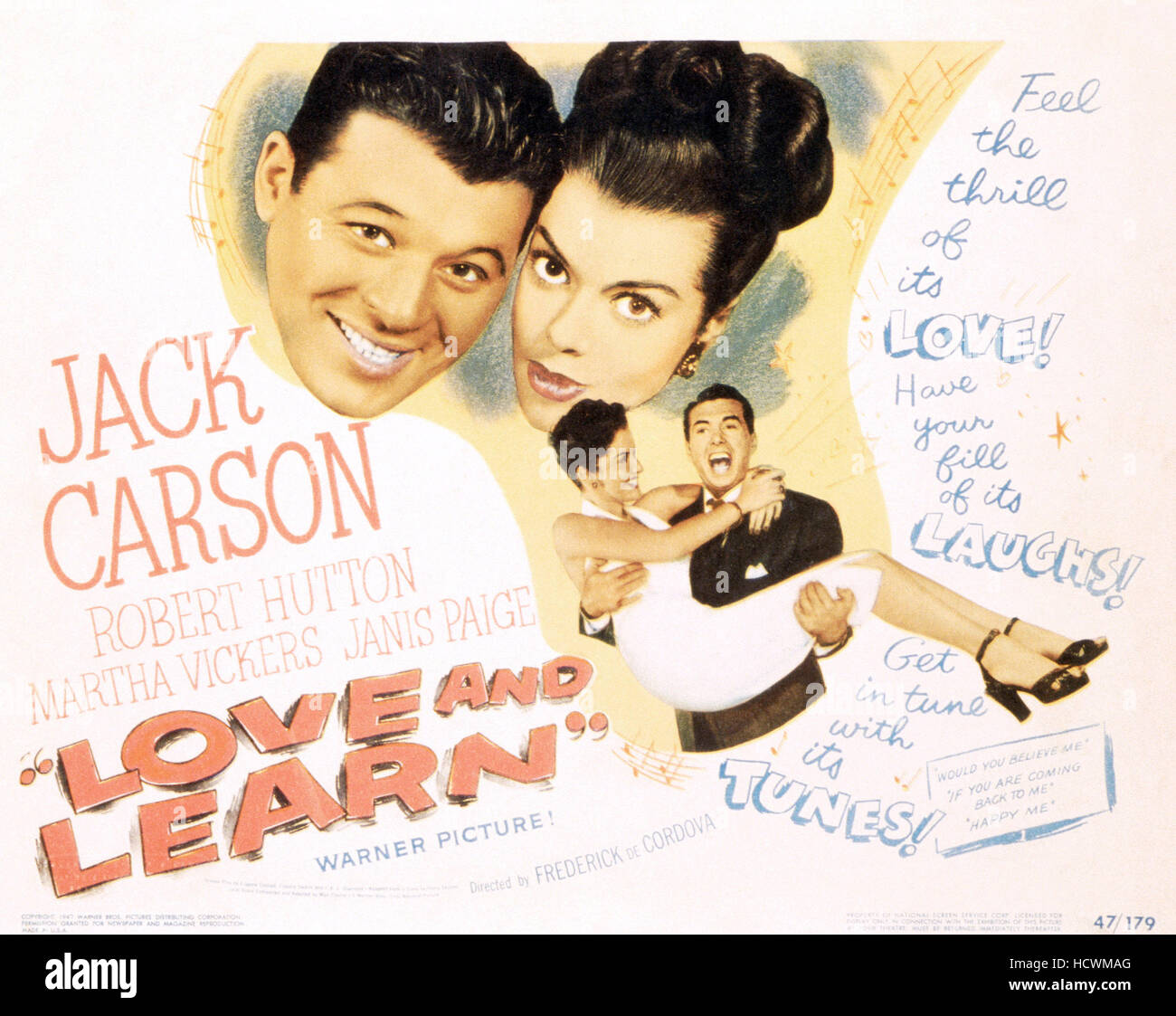 LOVE AND LEARN, top from left: Jack Carson, Janis Paige, bottom from ...