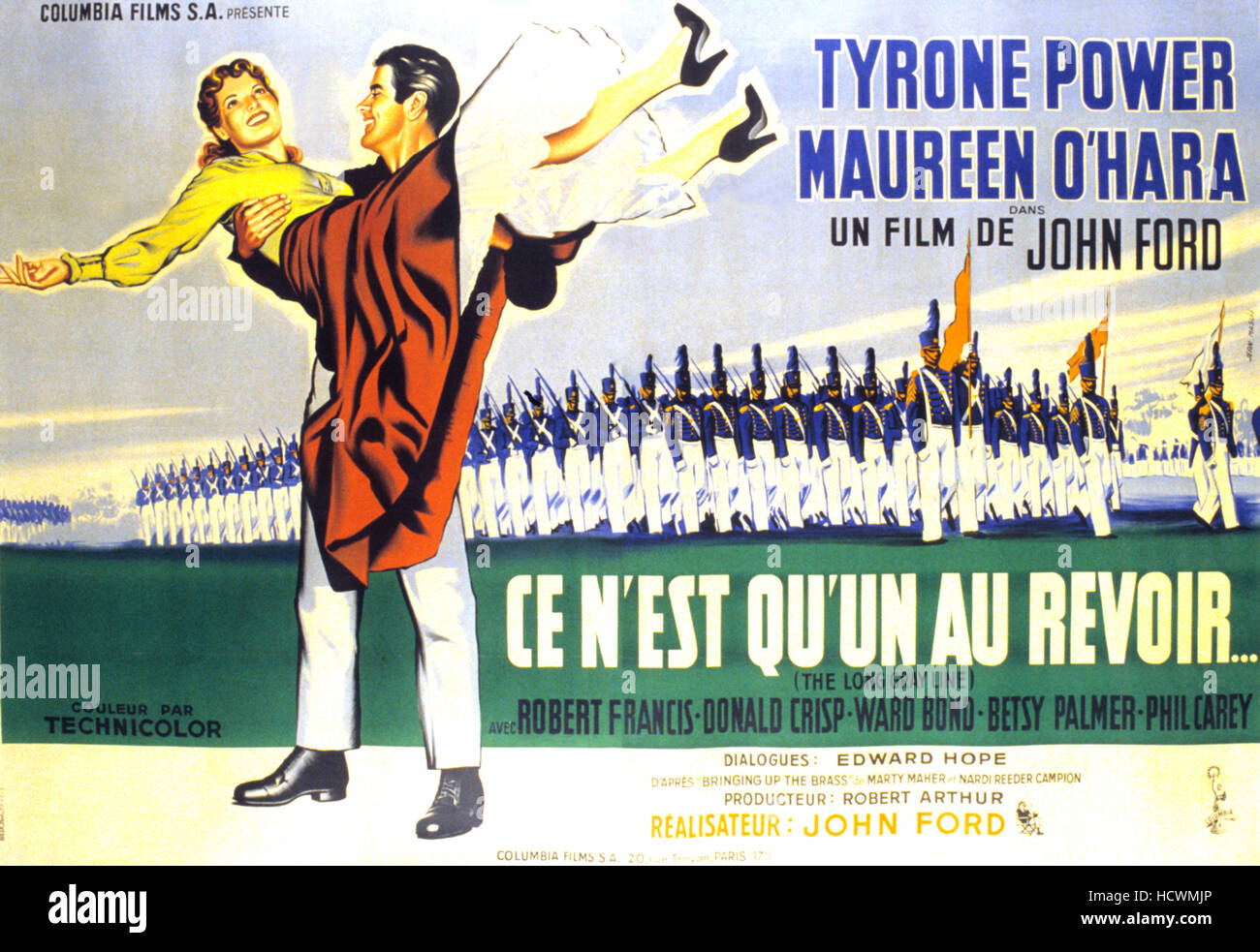 THE LONG GRAY LINE, Maureen O'Hara, Tyrone Power, 1955. (French poster ...