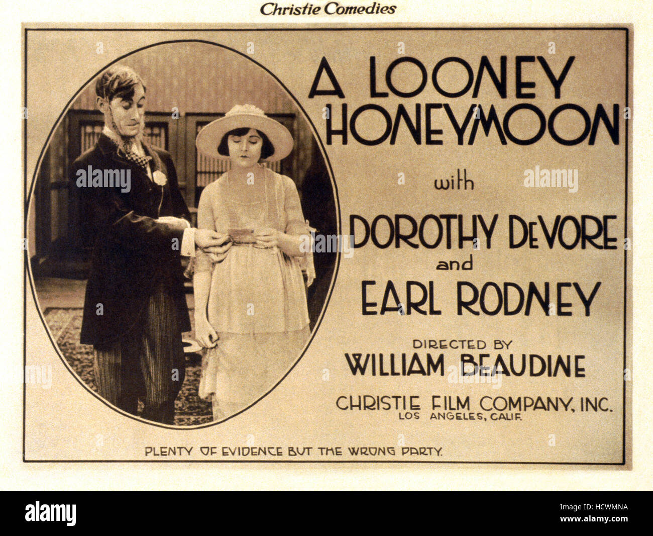 A LOONEY HONEYMOON, from left: Dorothy DeVore, Earl Rodney, 1920 Stock ...