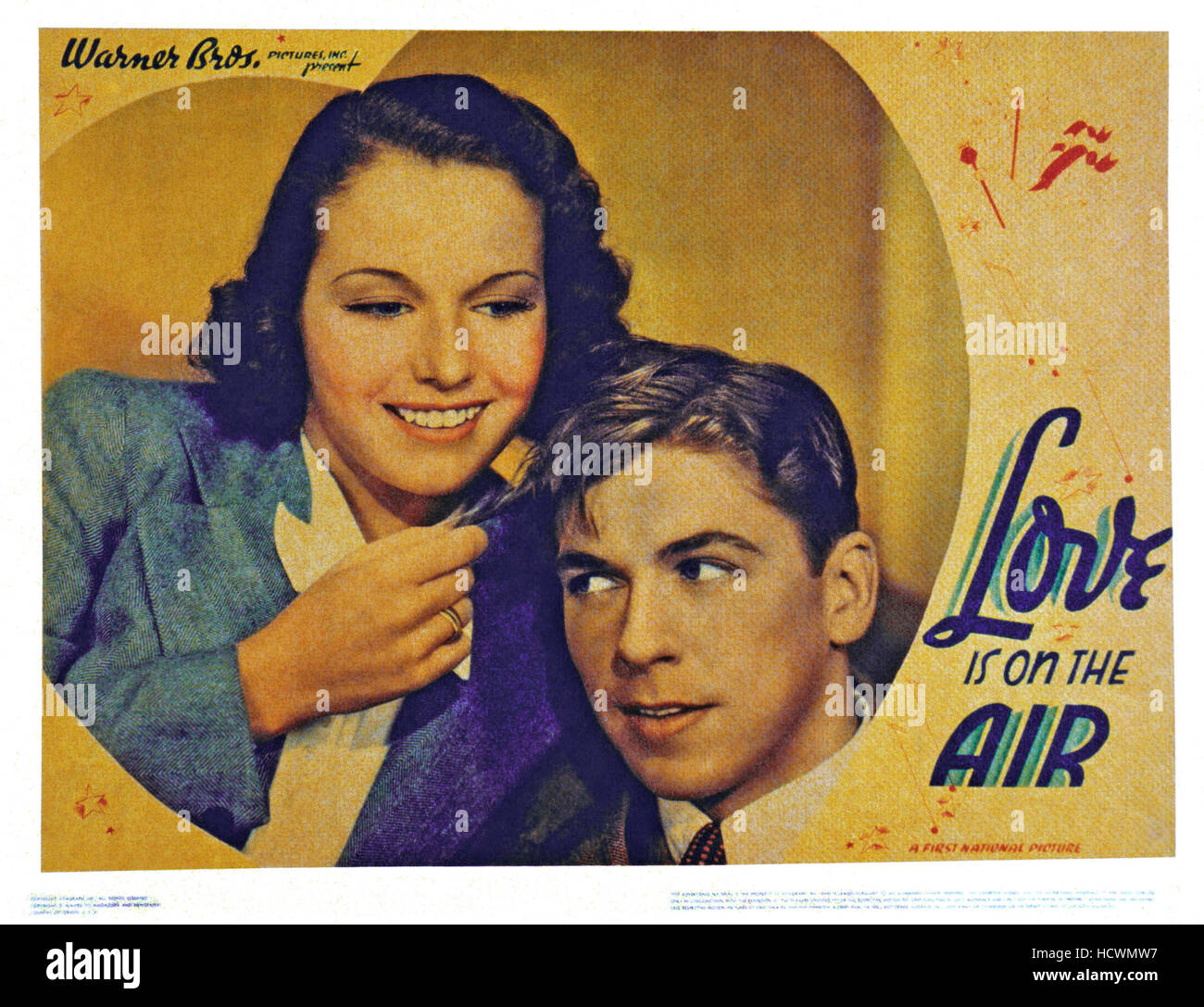 LOVE IS ON THE AIR, US lobbycard, from left: June Travis, Ronald Reagan ...