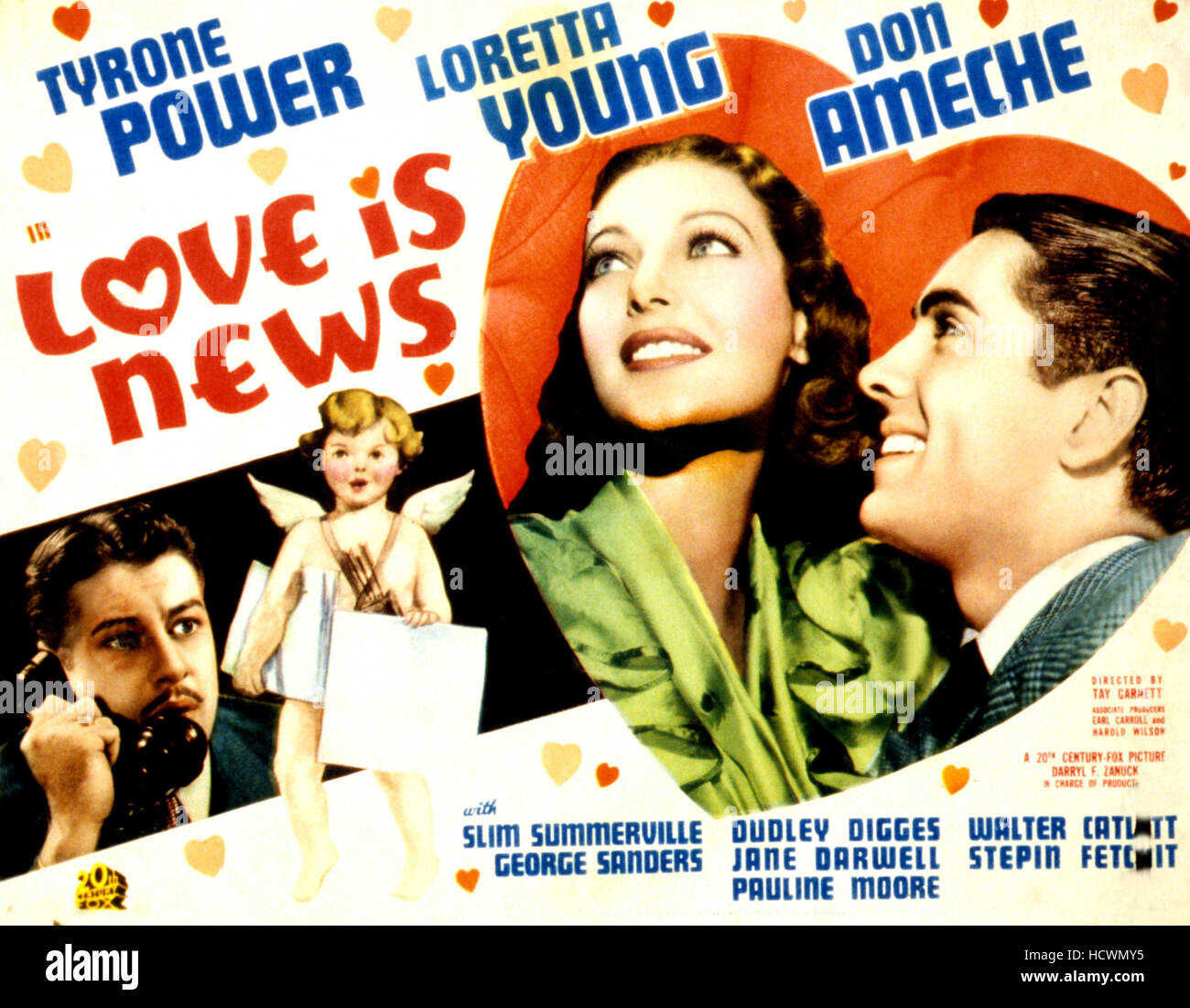 LOVE IS NEWS, Tyrone Power, Loretta Young, Don Ameche, 1937, TM and ...