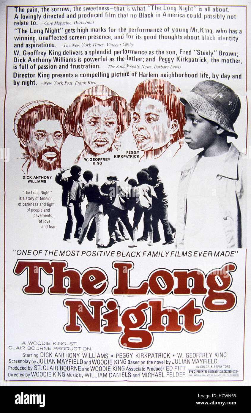 THE LONG NIGHT, poster, from left: Dick Anthony Williams, W. Geoffrey ...