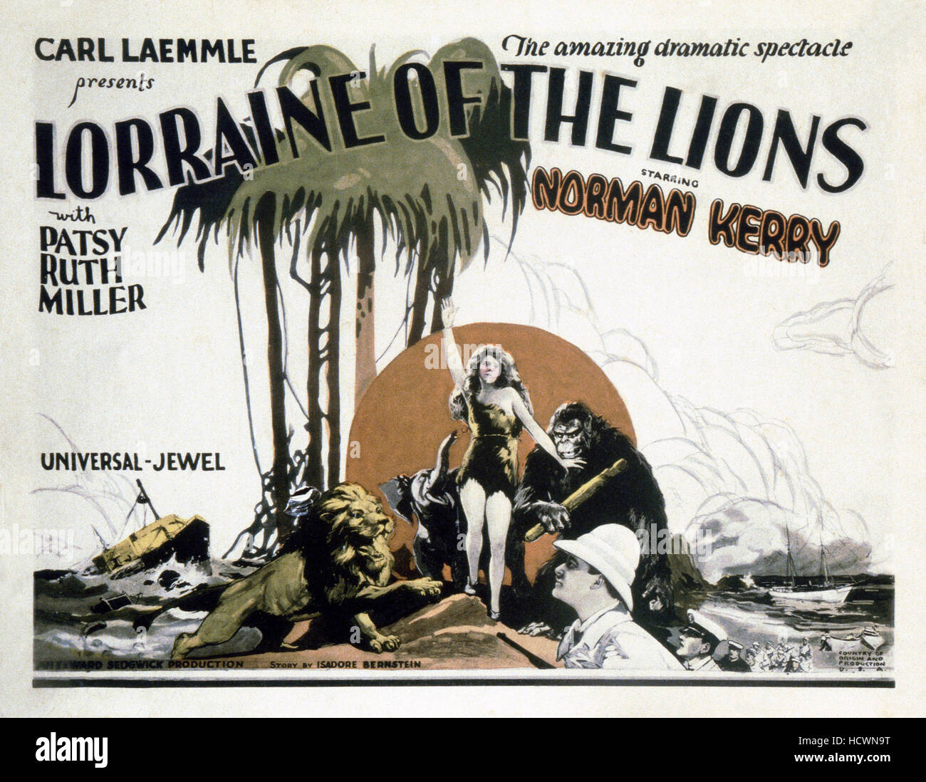 LORRAINE OF THE LIONS, Patsy Ruth Miller (center), Norman Kerry (below ...