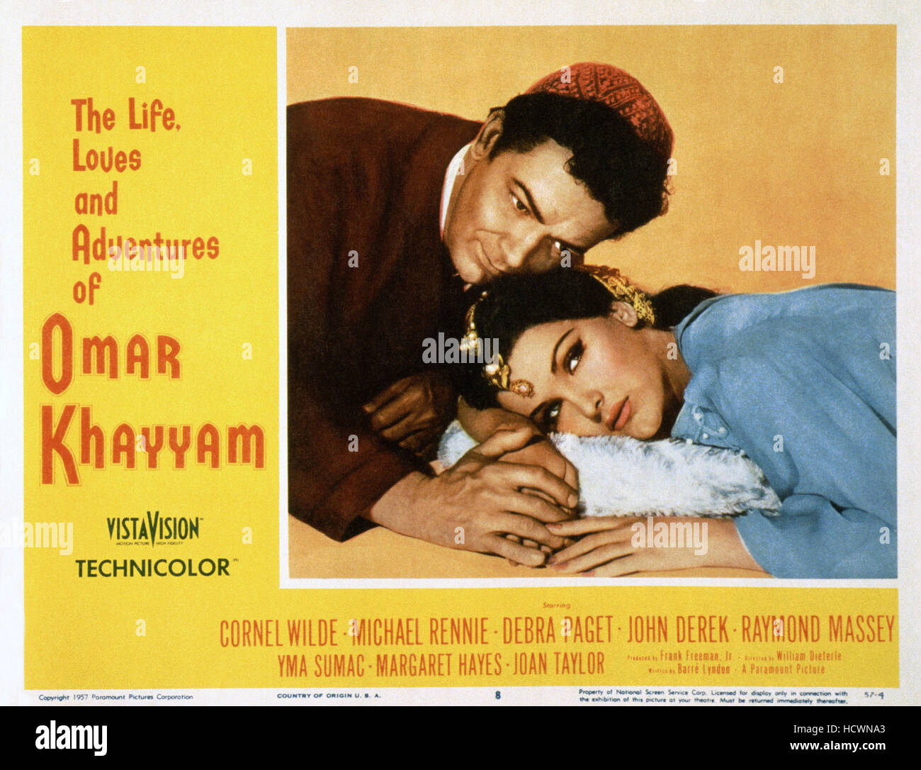 THE LOVES OF OMAR KHAYYAM, (aka OMAR KHYAAM), US lobbycard, from left ...