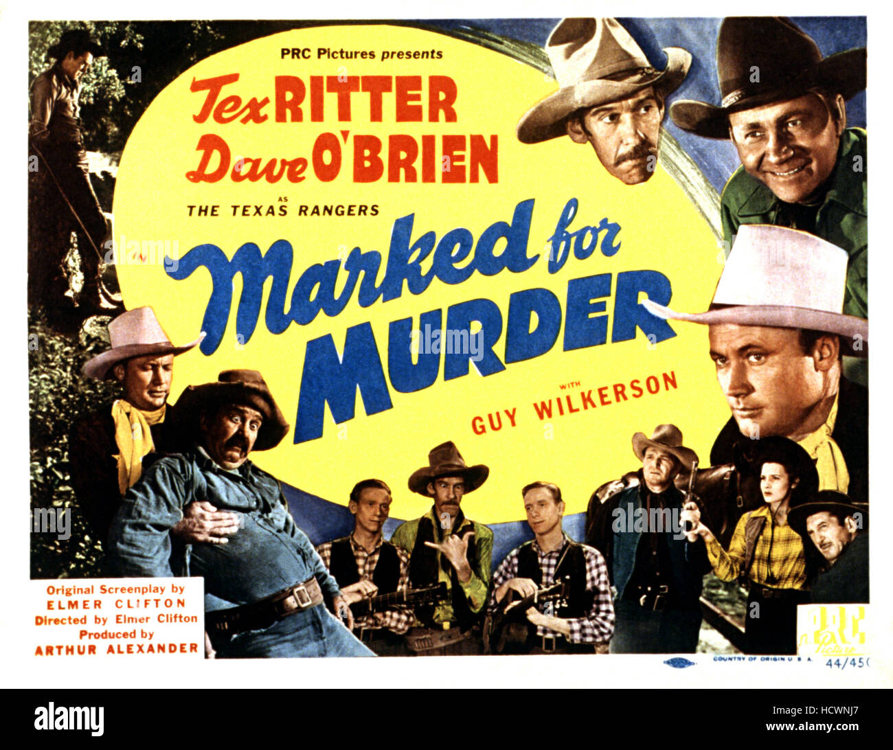 MARKED FOR MURDER, clockwise from top: Guy Wilkerson, Tex Ritter, Dave ...