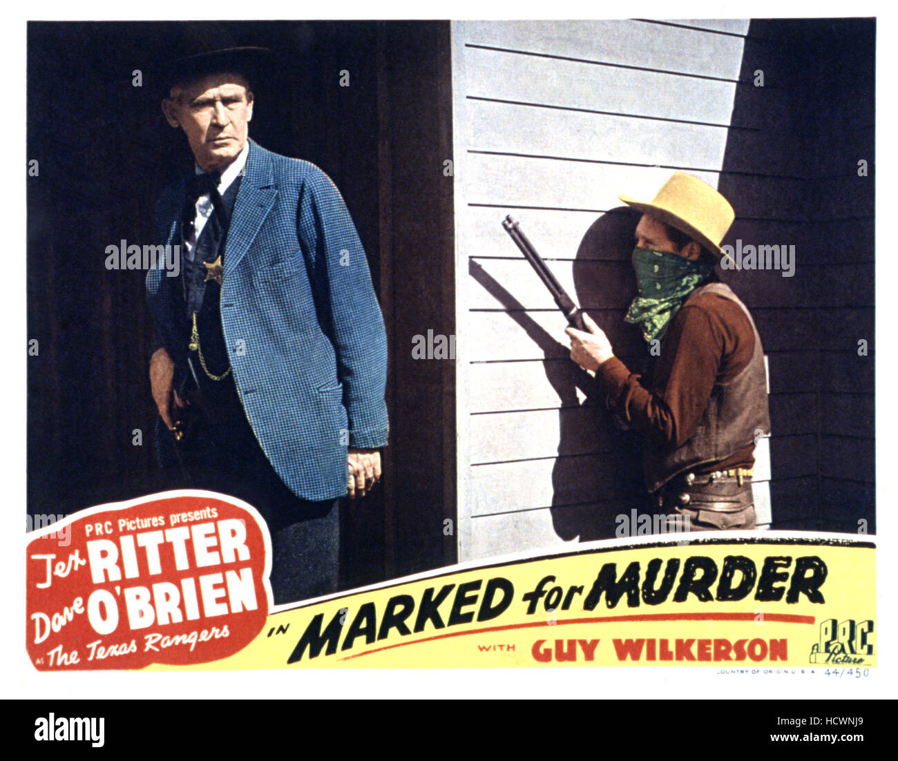 MARKED FOR MURDER, from left: Henry Hall, Jack Ingram, 1945 Stock Photo ...