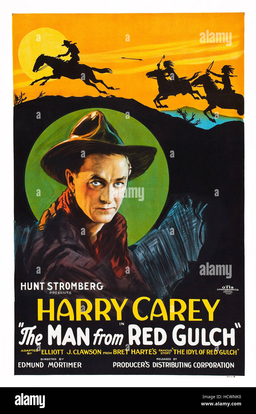 THE MAN FROM RED GULCH, US poster art, Harry Carey, 1925 Stock Photo ...
