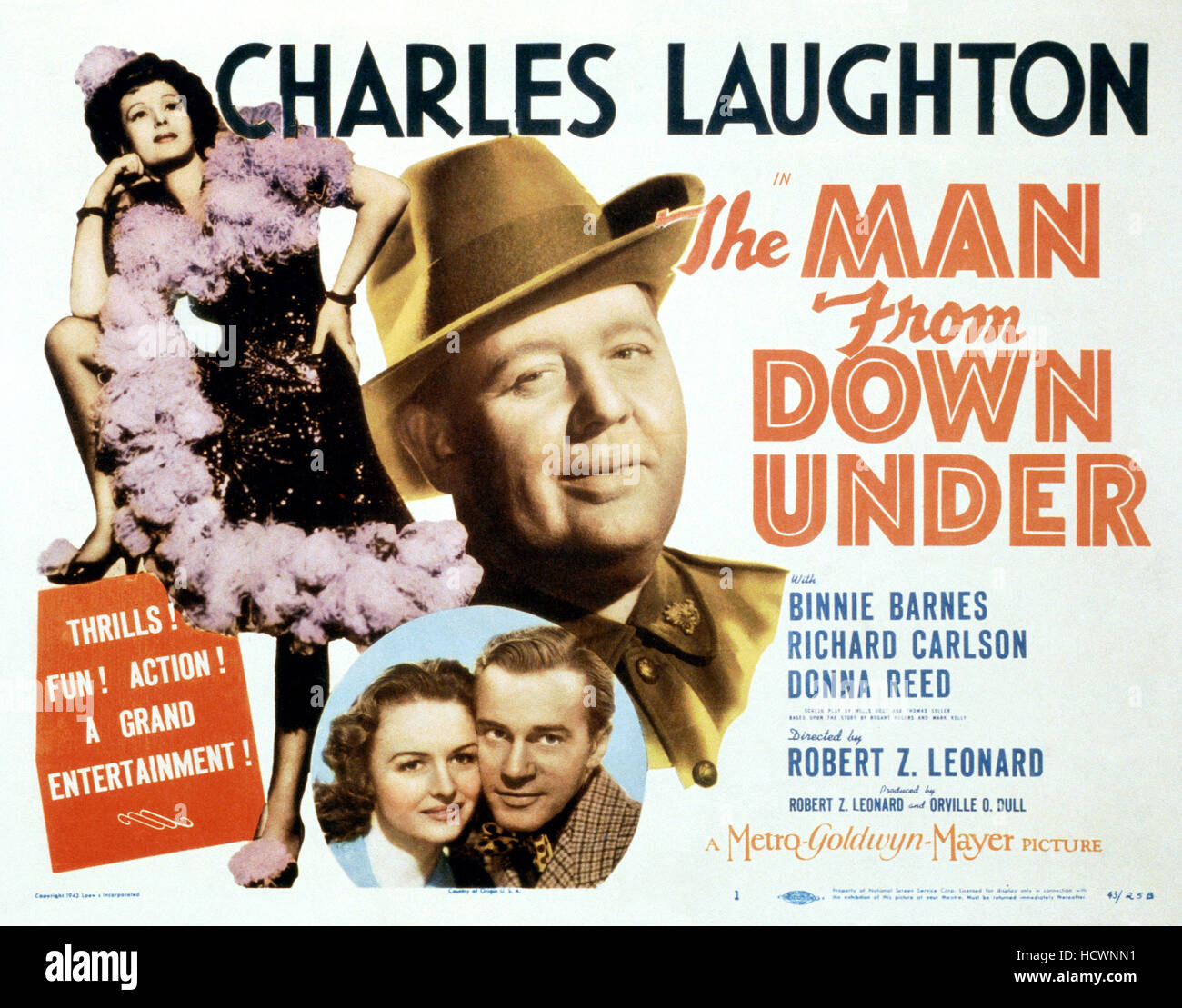 THE MAN FROM DOWN UNDER, top, from left: Binnie Barnes, Charles ...