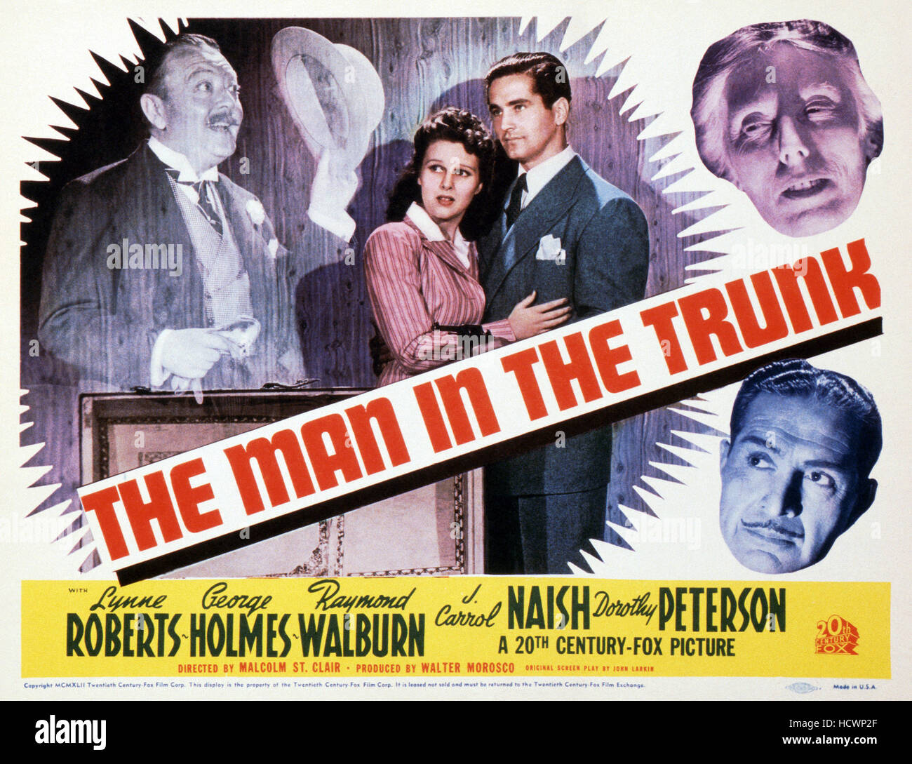 THE MAN IN THE TRUNK, from left: Raymond Walburn, Lynne Roberts, George ...
