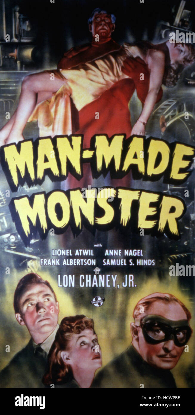 MAN MADE MONSTER, Lon Chaney, Jr., (top), Frank Albertson, Anne Nagel ...