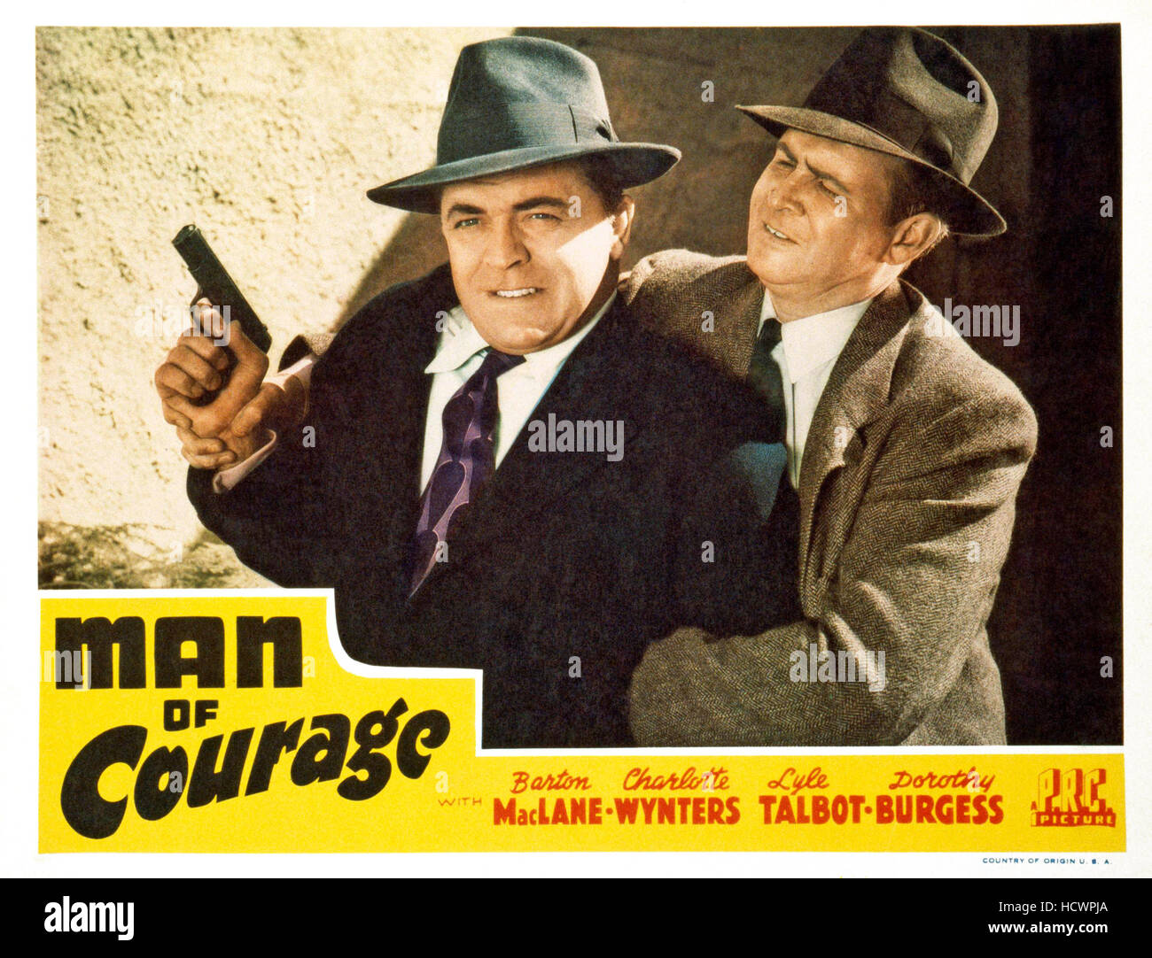 MAN OF COURAGE, US lobbycard, from left: Lyle Talbot, Barton MacLane ...