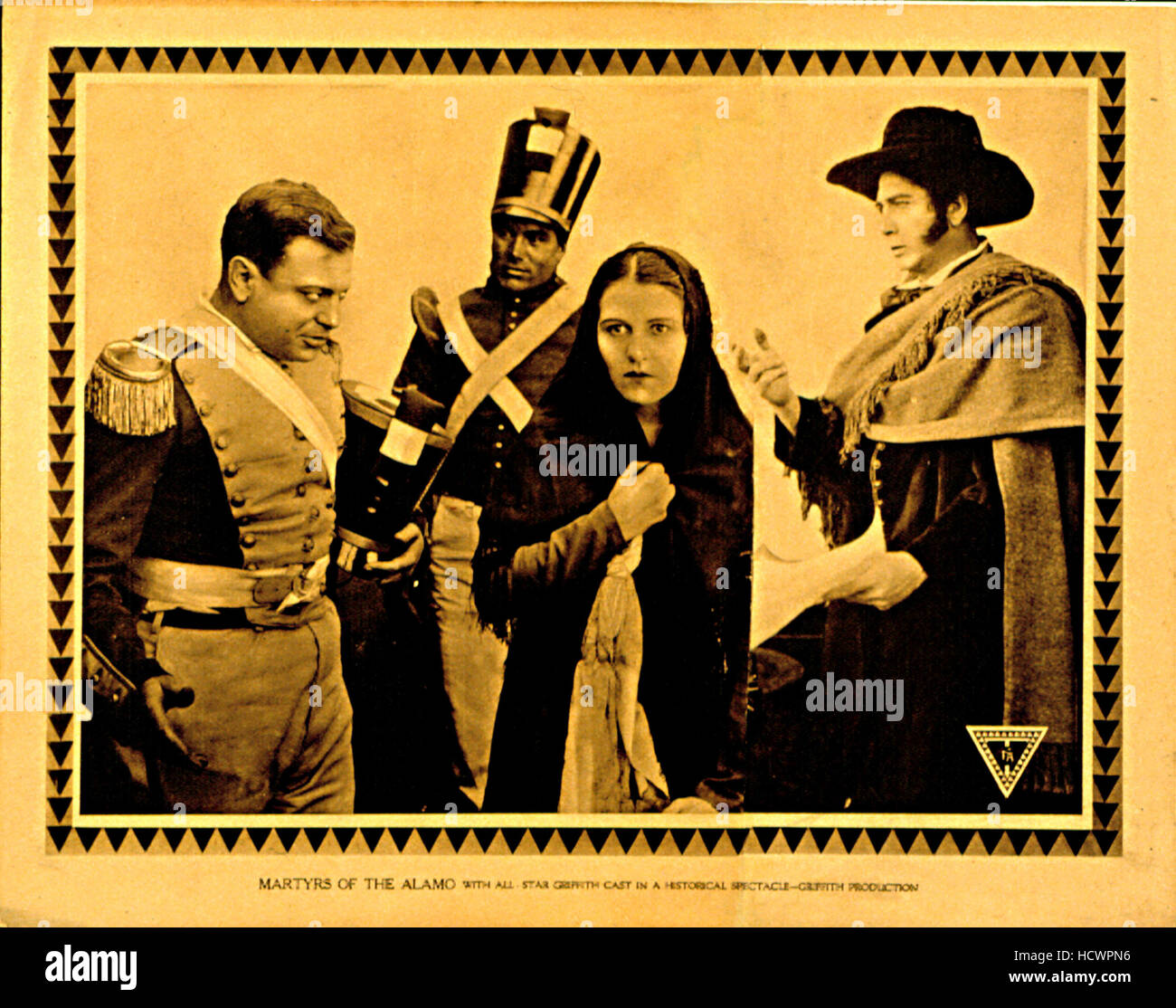 MARTYRS OF THE ALAMO, poster art, D.W.Griffith film, 1915 Stock Photo ...