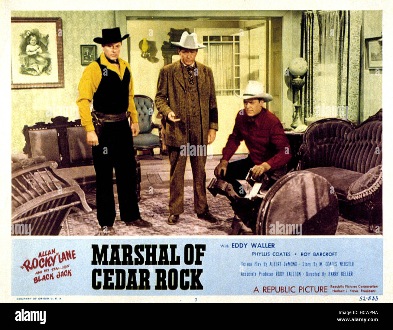 MARSHAL OF CEDAR ROCK, William Henry, Robert Shayne, Allan Lane, 1953 ...
