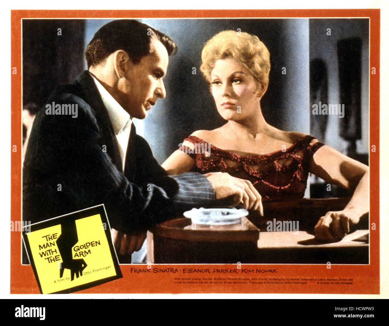 THE MAN WITH THE GOLDEN ARM, Frank Sinatra, Kim Novak, 1955 Stock Photo ...