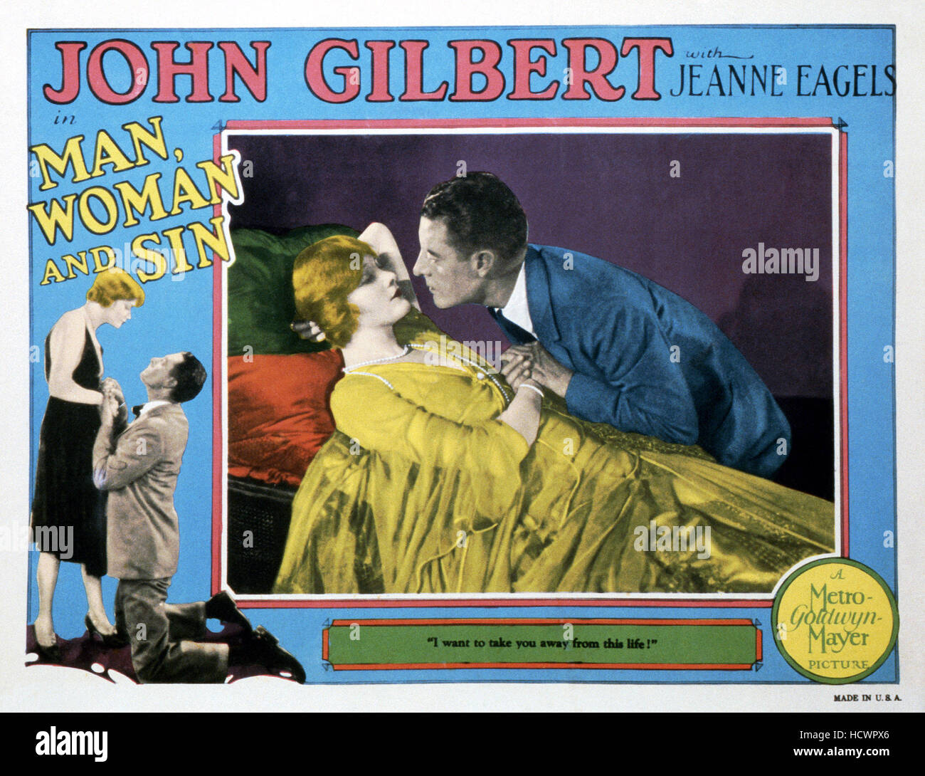 MAN, WOMAN AND SIN, from left: Jeanne Eagels, John Gilbert, 1927 Stock ...