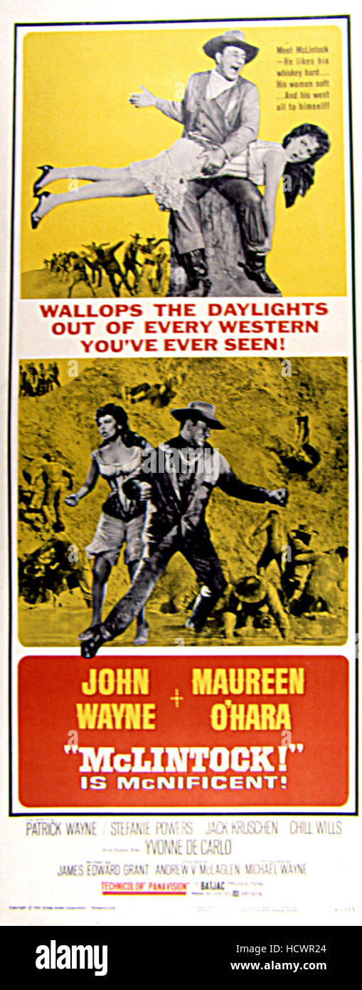 MCLINTOCK!, Maureen O'Hara, John Wayne, 1963 Stock Photo - Alamy