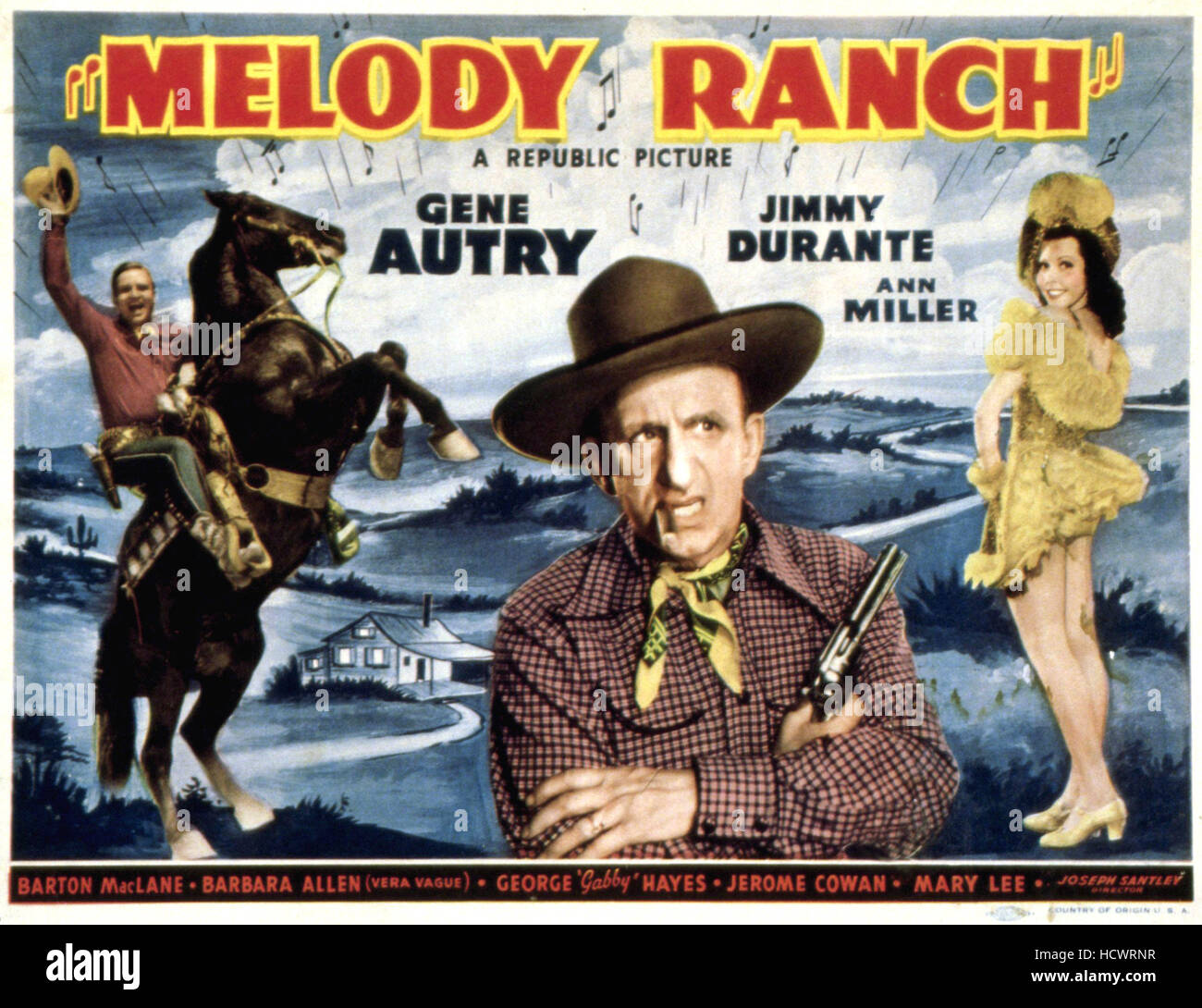 MELODY RANCH, Gene Autry, Jimmy Durante, Ann Miller, 1940 Stock Photo ...