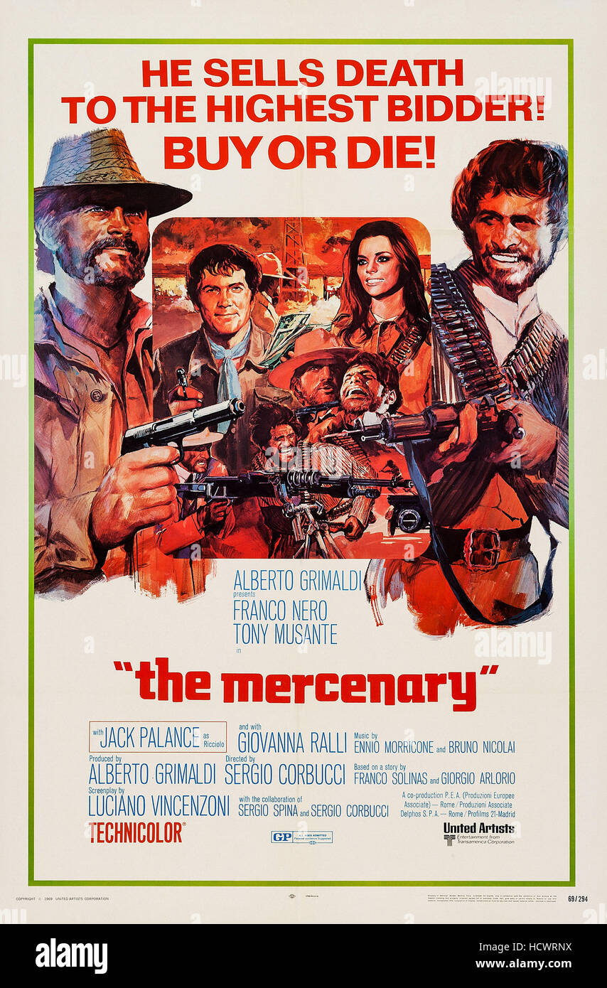 THE MERCENARY, (aka PROFESSIONAL GUN), Franco Nero, Jack Palance ...