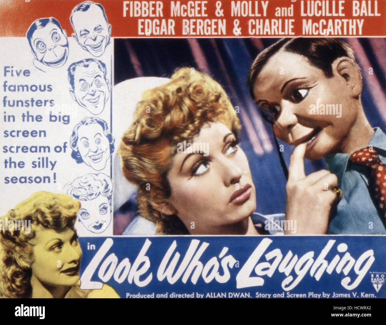 LOOK WHO'S LAUGHING, Lucille Ball, Charlie McCarthy, 1941 Stock Photo ...