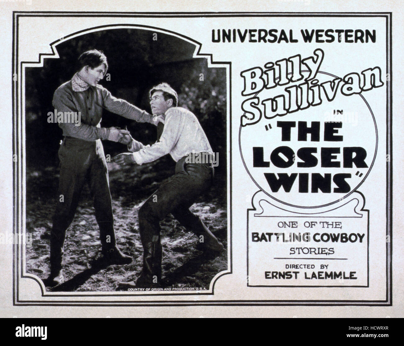 THE LOSER WINS, Billy Sullivan (left), 1925 Stock Photo - Alamy