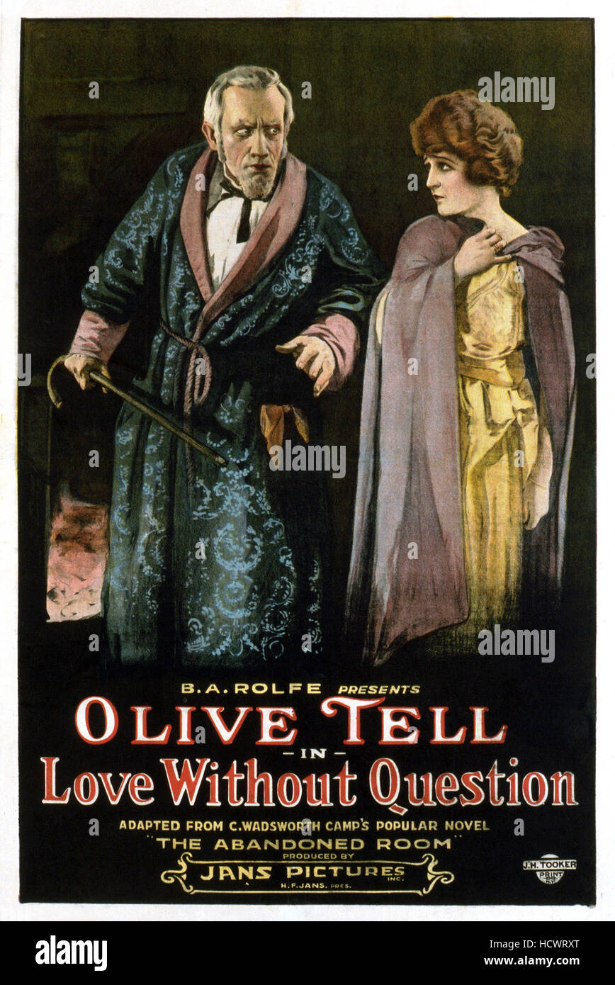 LOVE WITHOUT QUESTION, U.S. poster, Olive Tell (right), 1920 Stock ...