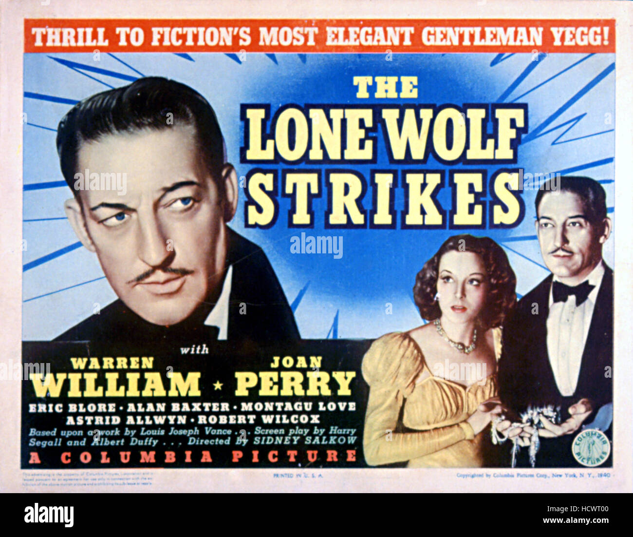 THE LONE WOLF STRIKES, Warren William, Joan Perry, 1940 Stock Photo - Alamy