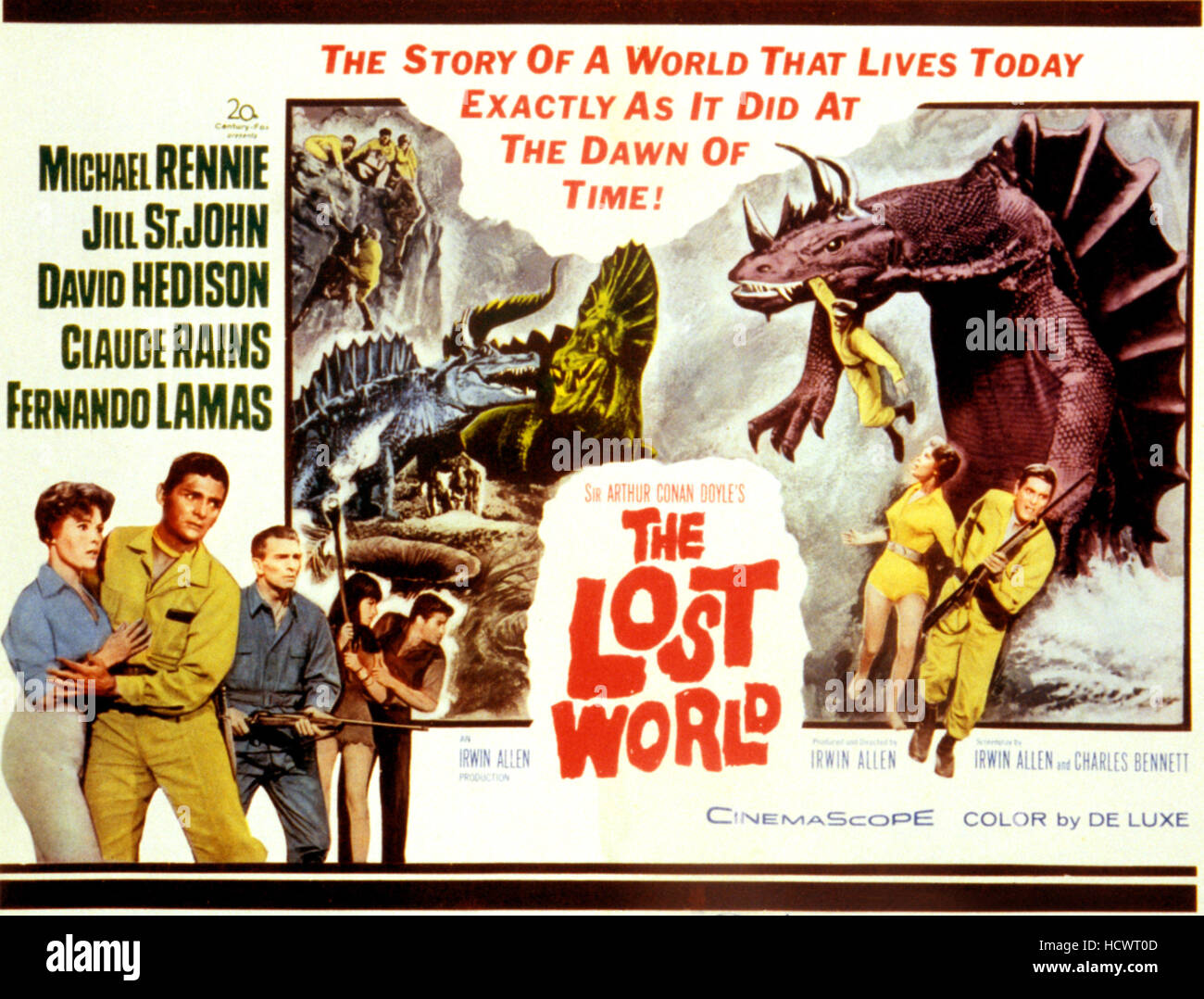 THE LOST WORLD, Jill St. John, David Hedison, Michael Rennie, Vetina ...