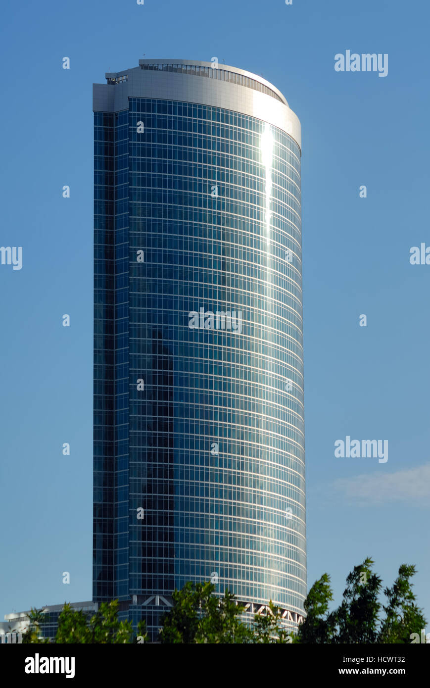 Skyscraper. Modern high-altitude office building from steel, glasses ...