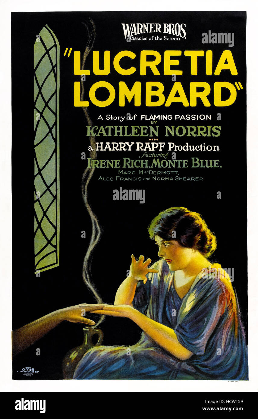 LUCRETIA LOMBARD, US poster, Irene Rich, 1923 Stock Photo - Alamy