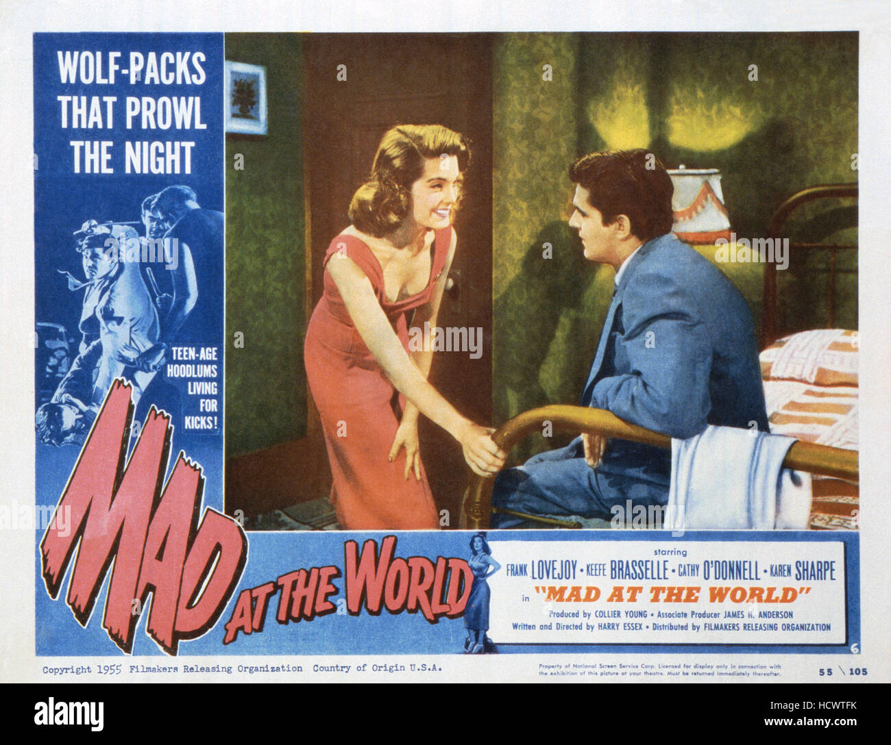 MAD AT THE WORLD, US lobbycard, from left, Cathy O'Donnell, Keefe ...