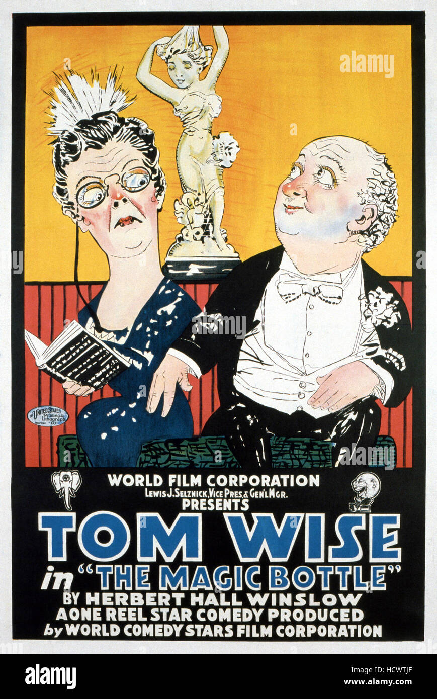 THE MAGIC BOTTLE, U.S. poster, Tom Wise (right), 1915 Stock Photo - Alamy