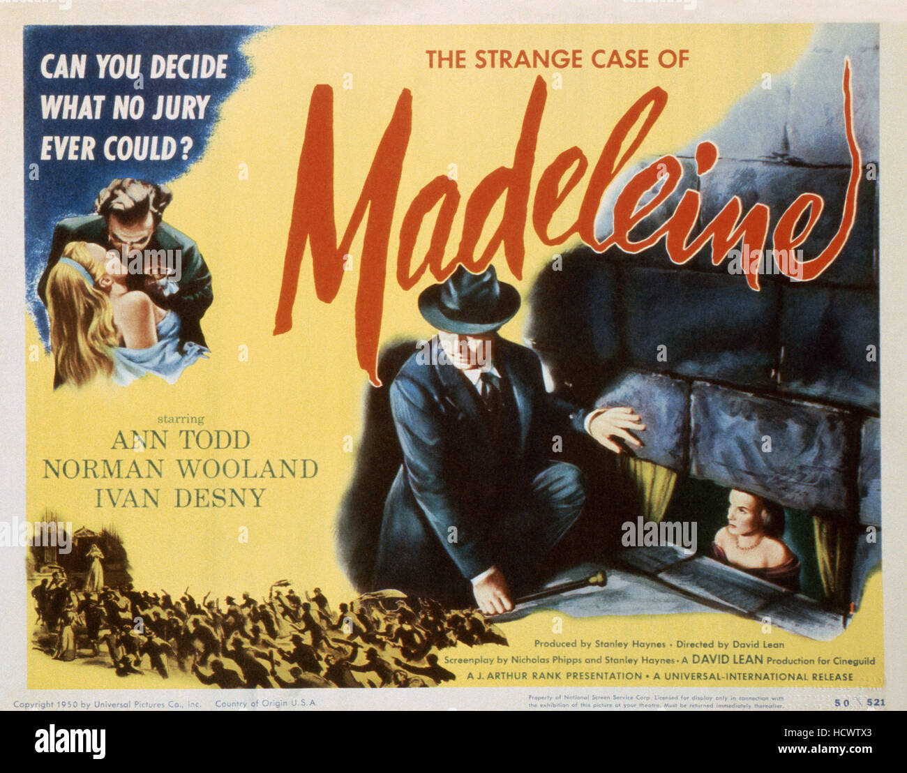 MADELEINE, lobbycard, Ann Todd (lower right), 1950 Stock Photo - Alamy