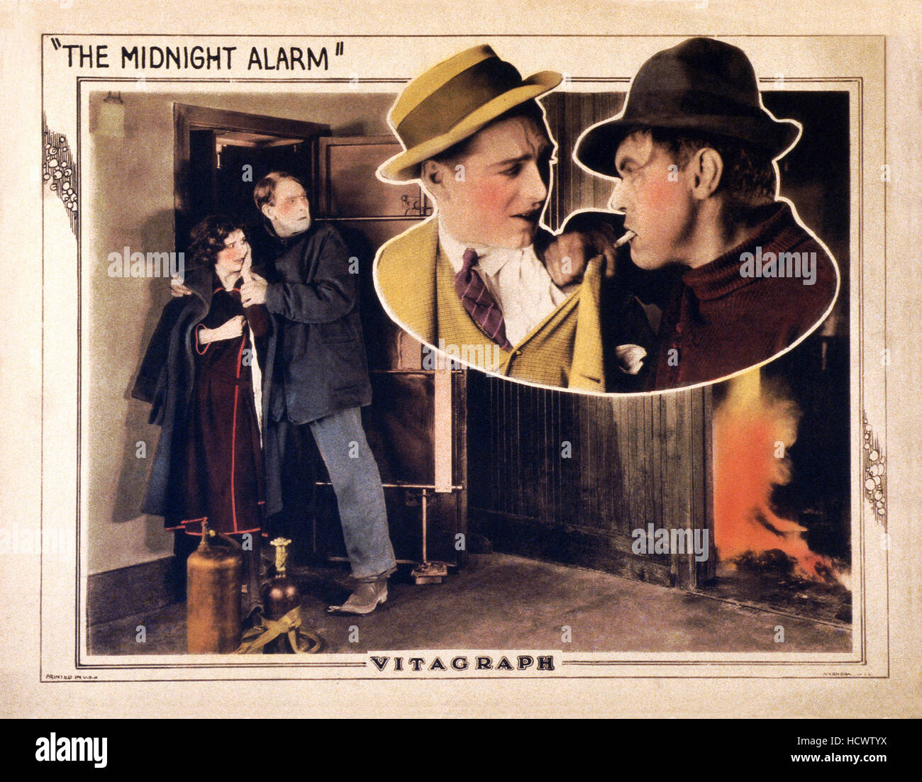 THE MIDNIGHT ALARM, US lobbycard; first, second and third from left ...