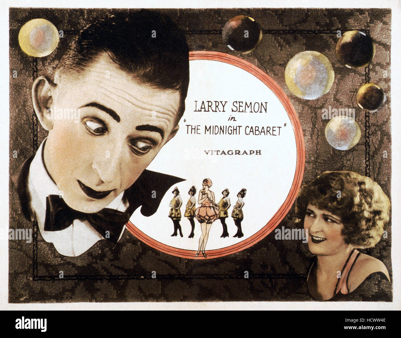THE MIDNIGHT CABARET, US lobbycard, from left, Larry Semon, Kathleen ...
