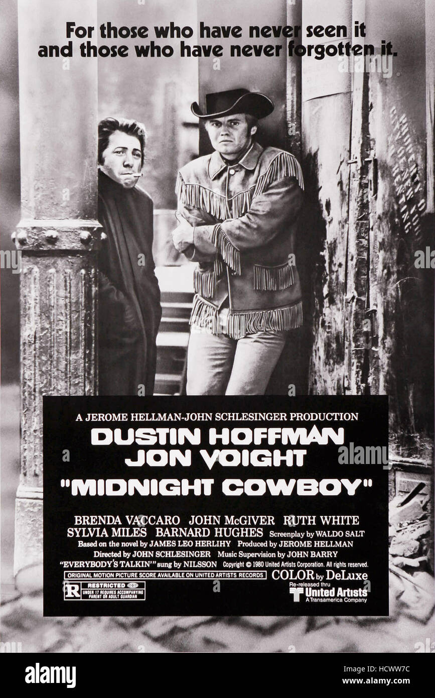 MIDNIGHT COWBOY, US poster art, from left: Dustin Hoffman, Jon Voight ...