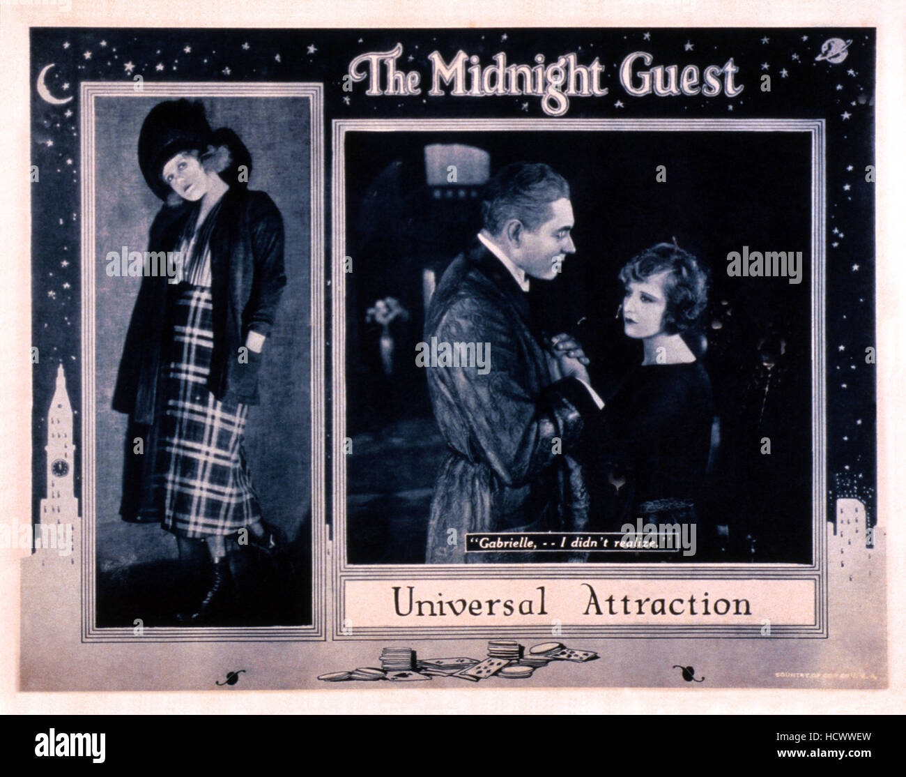 THE MIDNIGHT GUEST, US lobbycard, insert from left: Clyde Fillmore ...