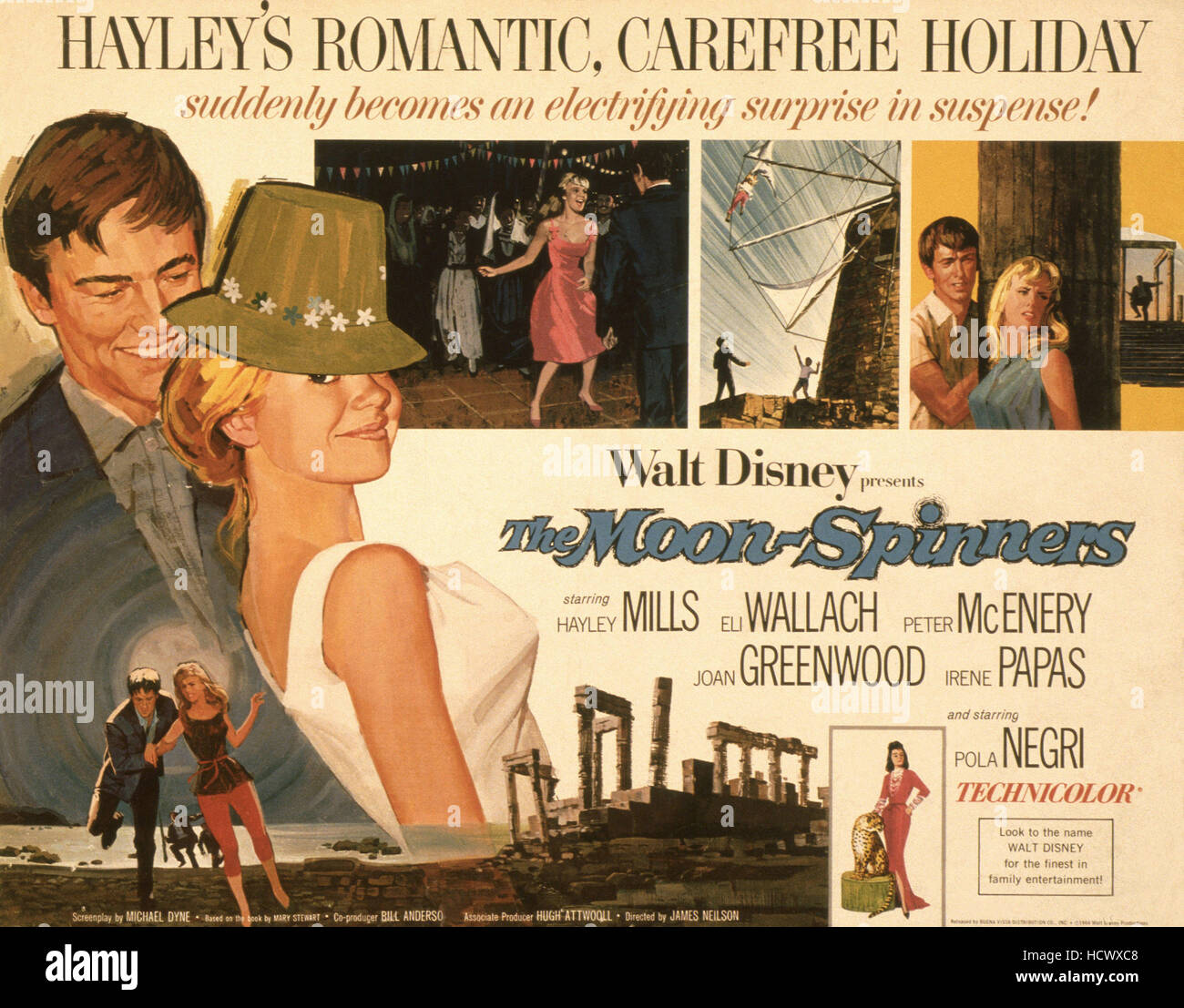 THE MOON-SPINNERS, from left: Peter McEnery, Hayley Mills, 1964 Stock ...