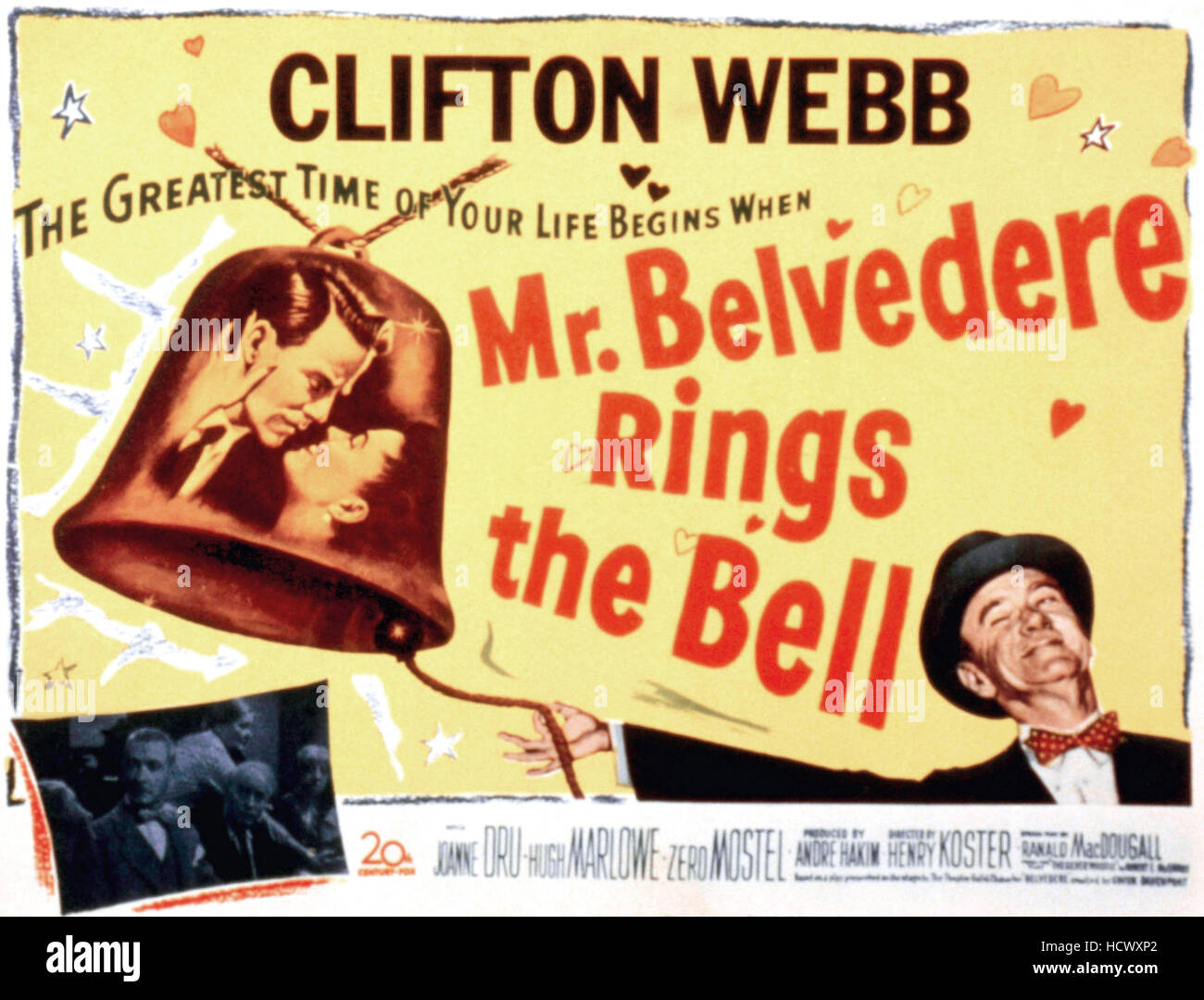 MR. BELVEDERE RINGS THE BELL, Hugh Marlowe, Joanne Dru, Clifton Webb ...