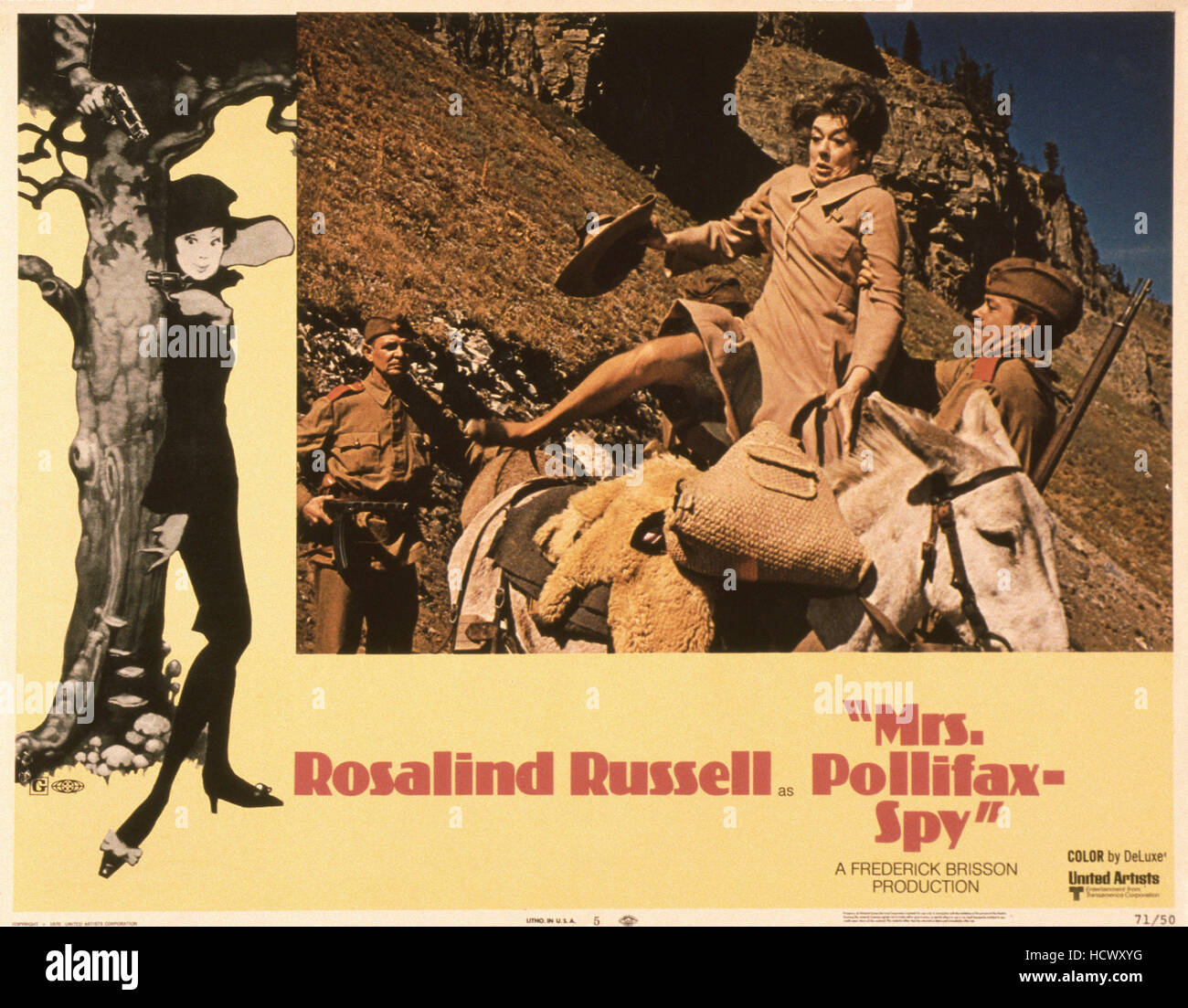 MRS. POLLIFAX-SPY, US lobbycard, rosalind russell (center), 1971 Stock ...