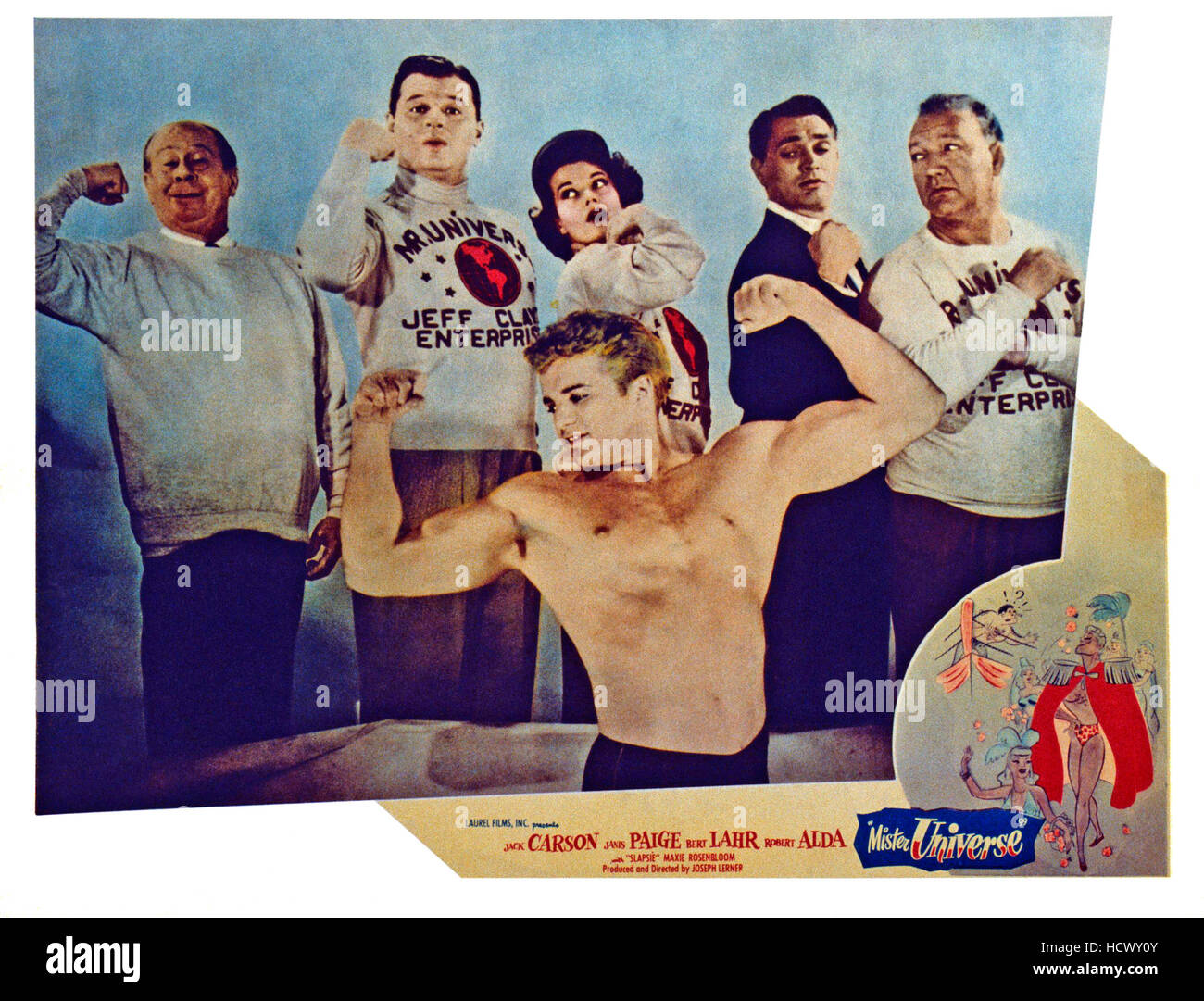 MISTER UNIVERSE, US lobbycard, (front), Vince Edwards, (back), Bert ...