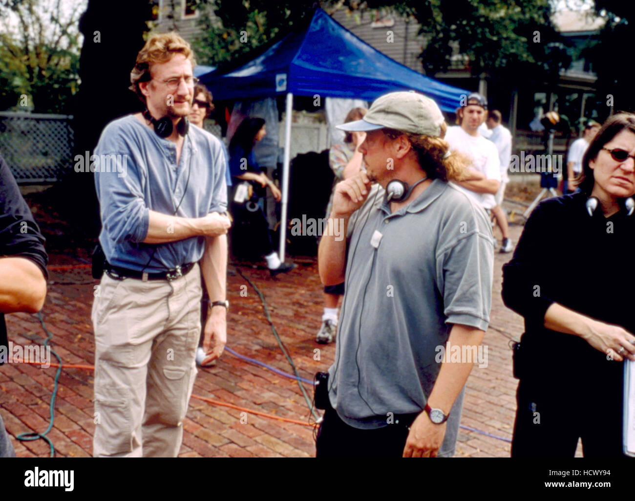 MUPPETS FROM SPACE, producer Brian Henson (left), director Tim Hill ...