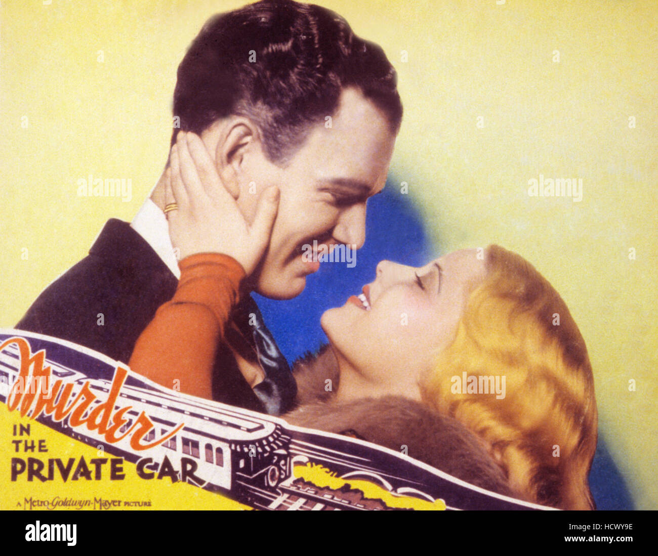 MURDER IN THE PRIVATE CAR, lobbycard, l-r: Russell Hardie, Mary ...