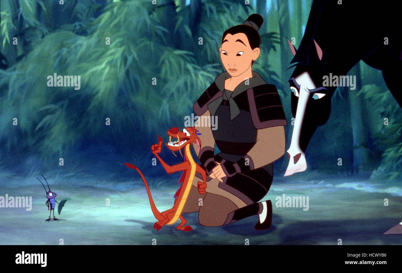MULAN, Cri-kee, Mushu, Mulan , Khan, 1998. c) Walt Disney Pictures ...
