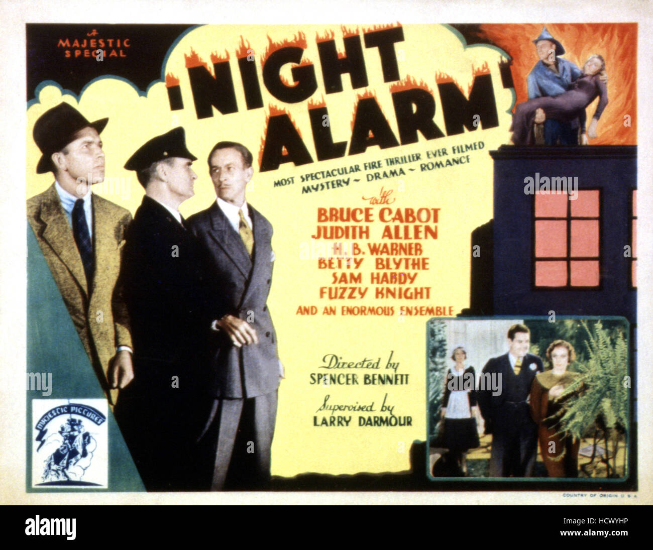 NIGHT ALARM, first and third from left: Bruce Cabot, H B Warner; third ...